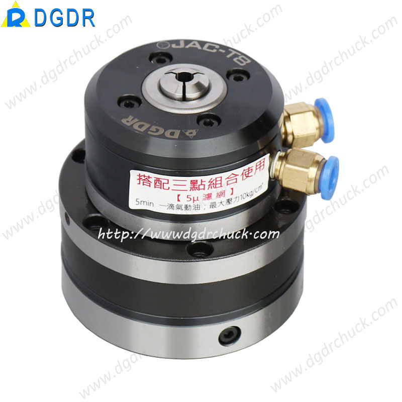 Mini air collet chuck JAC-T8 small rotary pneumatic chuck for grinding ...