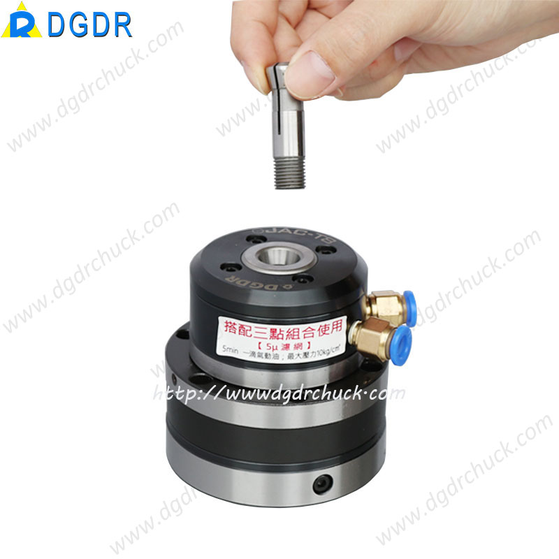 Mini air collet chuck JAC-T8 small rotary pneumatic chuck for grinding ...
